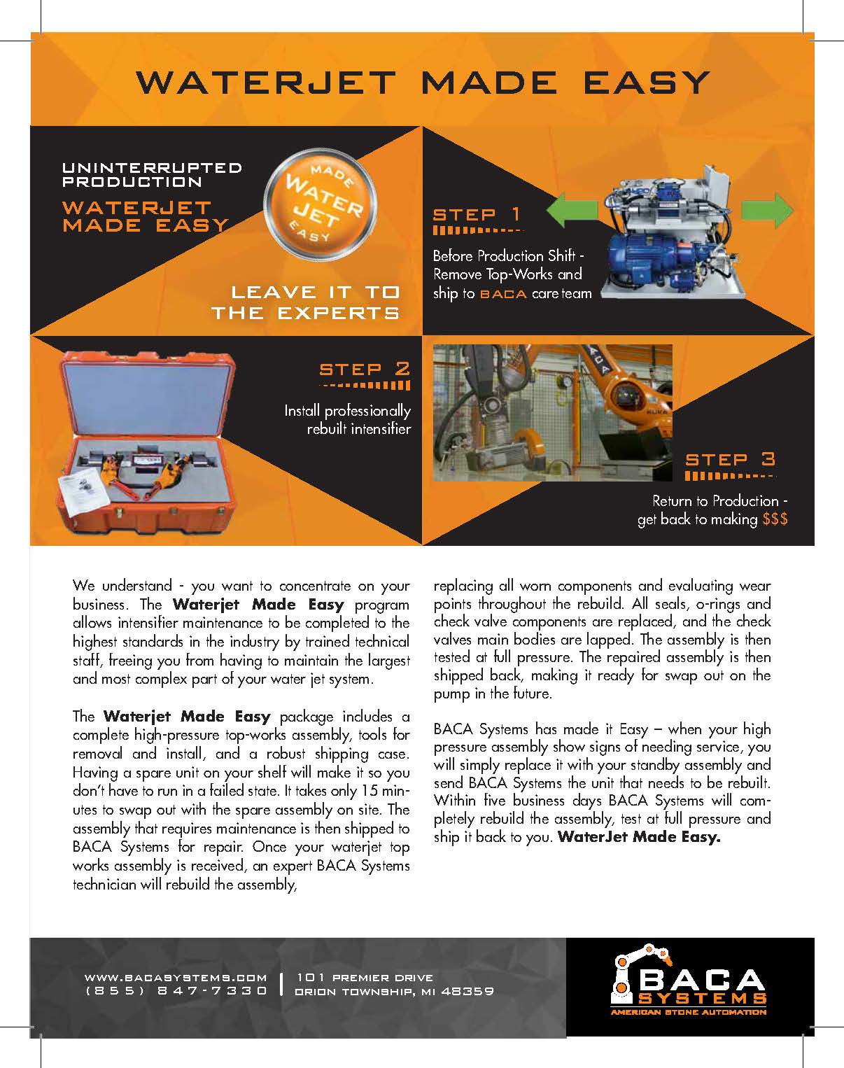 Waterjet Made Easy Datasheet - BACA Systems